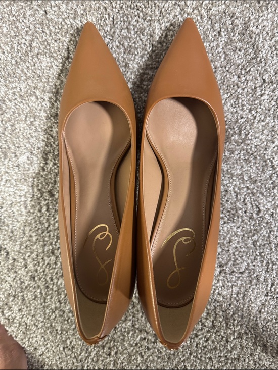 Sam Edelman | Shoes | Sam Edelman Pointed Toe Leather Pumps In Cognac ...